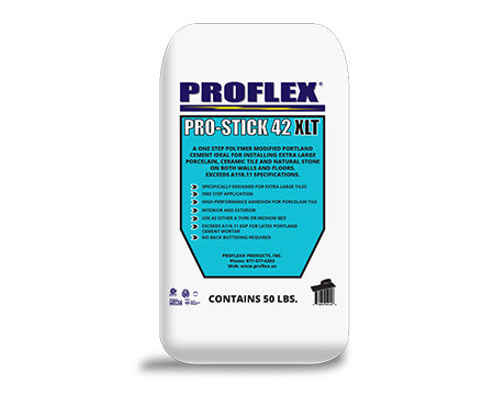 PROFLEX - PRO-STICK 42 XLT EXTRA LARGE TILE MORTAR 50 LB BAG, WHITE ...